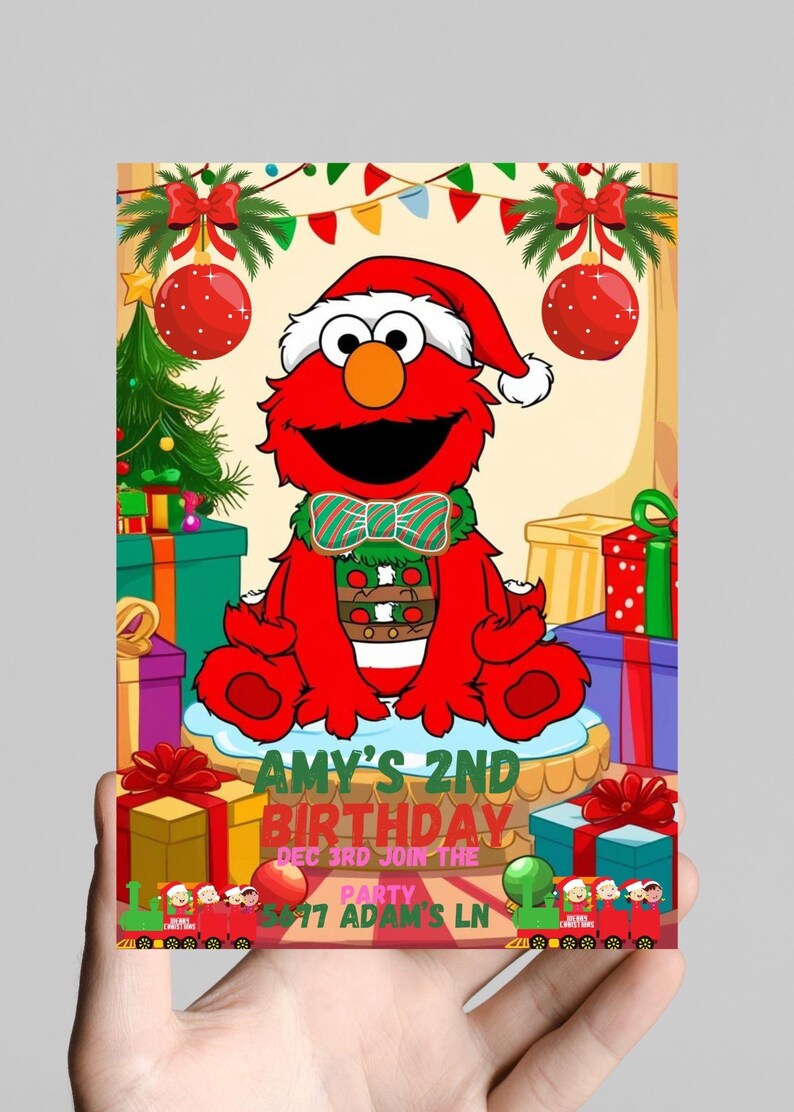Editable Elmo Birthday Invitations - Etsy