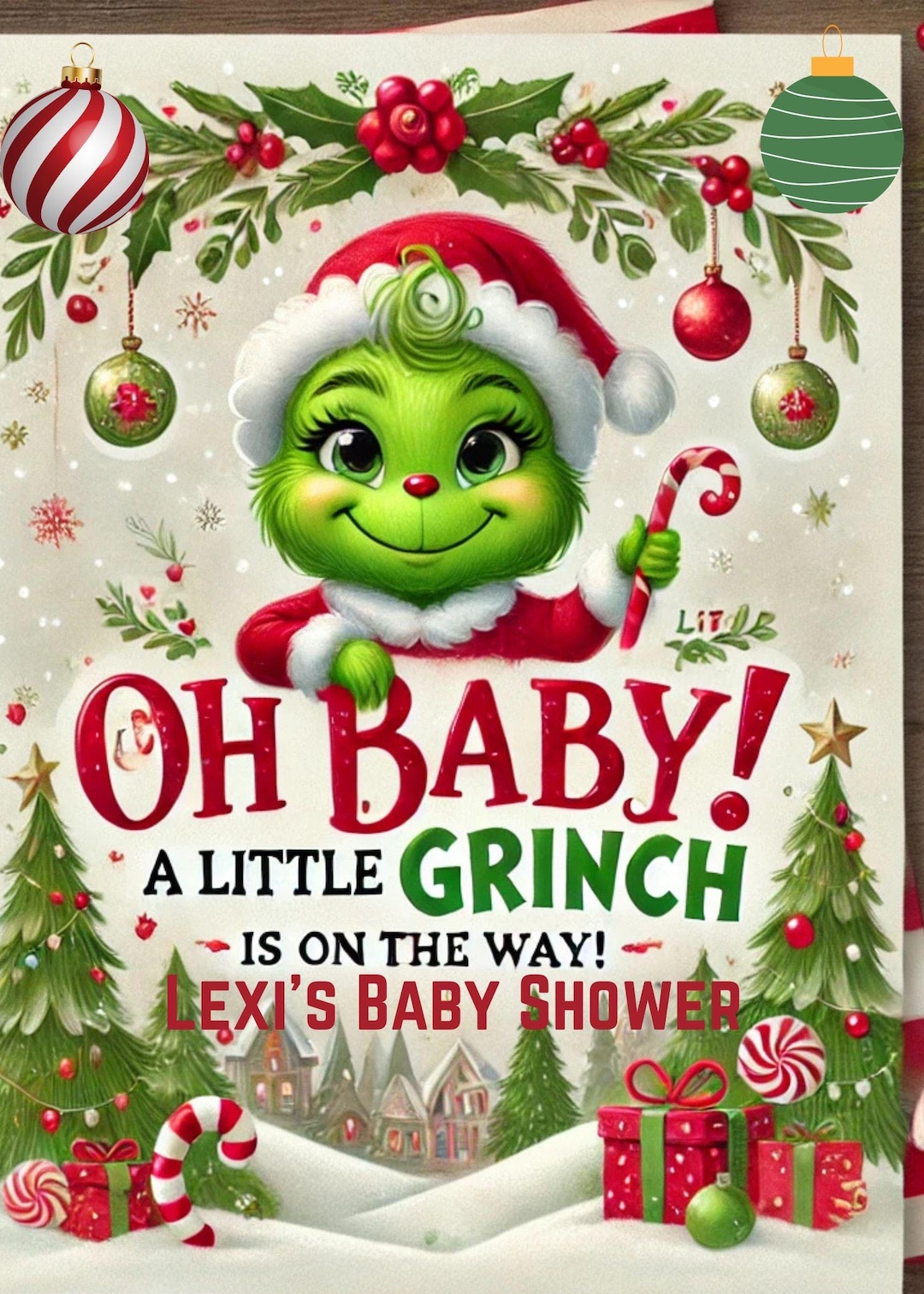 Editable Baby Grinch Baby Shower Whoville Invitations - Etsy
