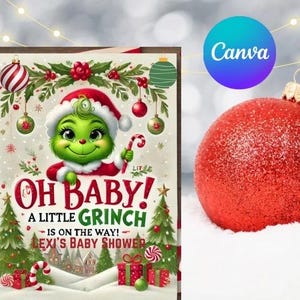 Editable Baby Grinch Baby Shower Whoville Invitations - Etsy