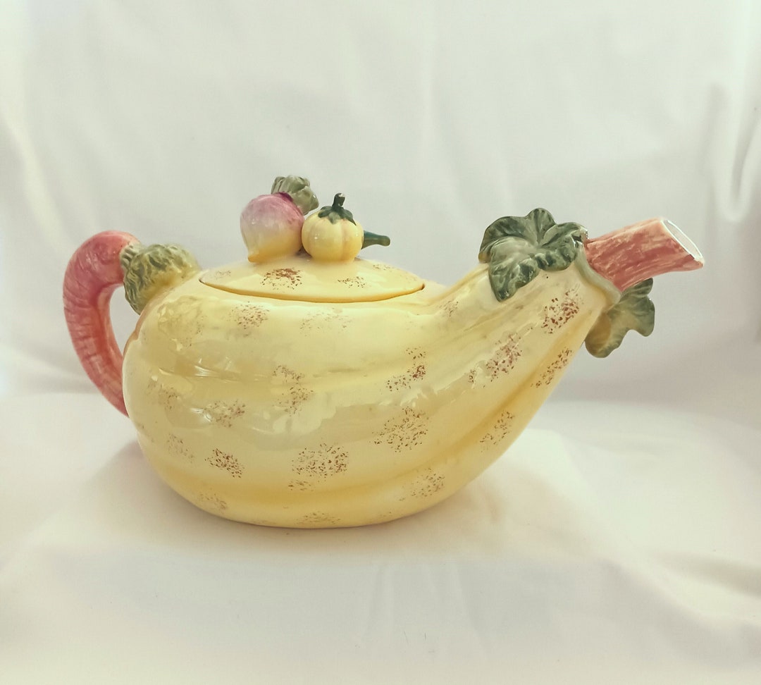 Fitz & Floyd Garden Squash Vintage Teapot - Etsy