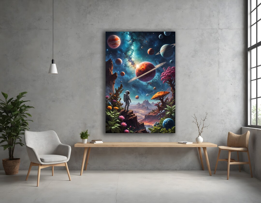 Astronaut in Space Art, Planetary Canvas Print, Sci-fi Wall Art ...