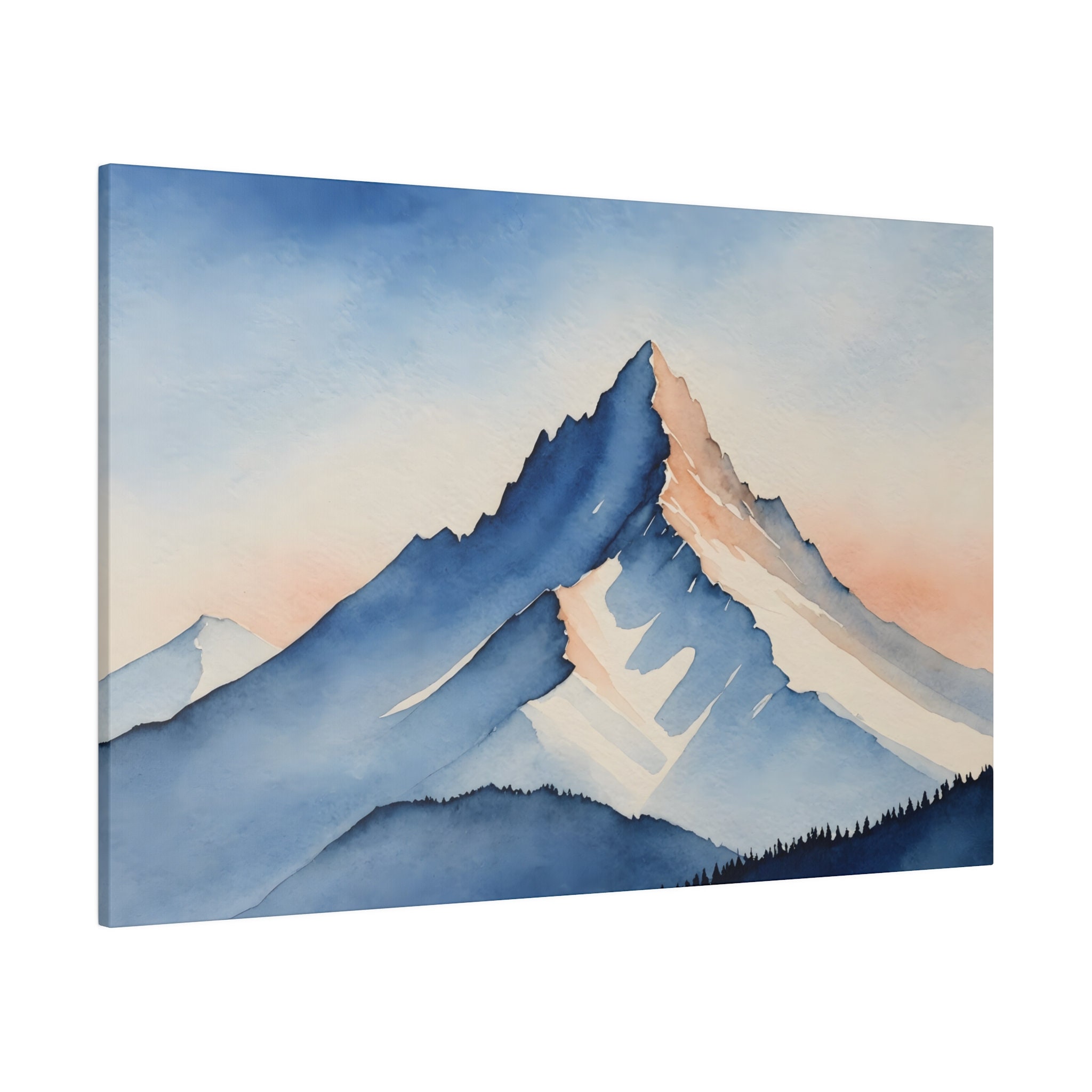 Watercolor Mountain Landscape Canvas: Alpine Peaks Wall Art - Etsy