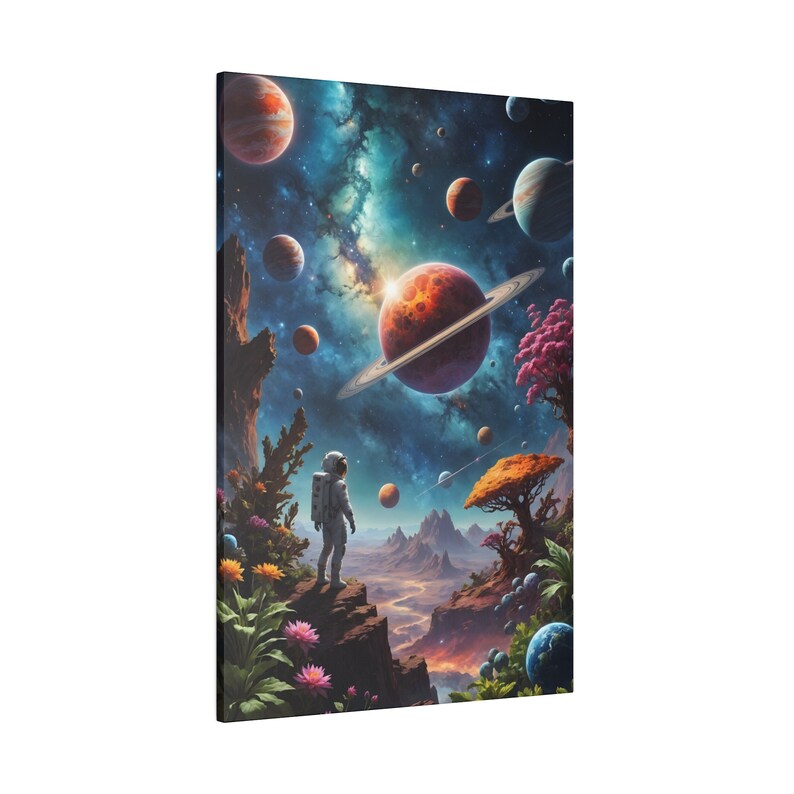 Astronaut in Space Art, Planetary Canvas Print, Sci-fi Wall Art ...
