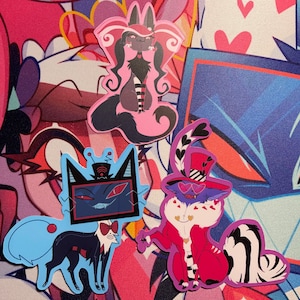 Hazbin Hotel Stickers Vee Cats Vox, Valentino, and Velvette Cat - Etsy