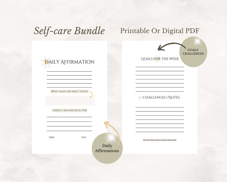 Self-care Printable, Self Care, Printable Digital PDF, Daily Self Care ...