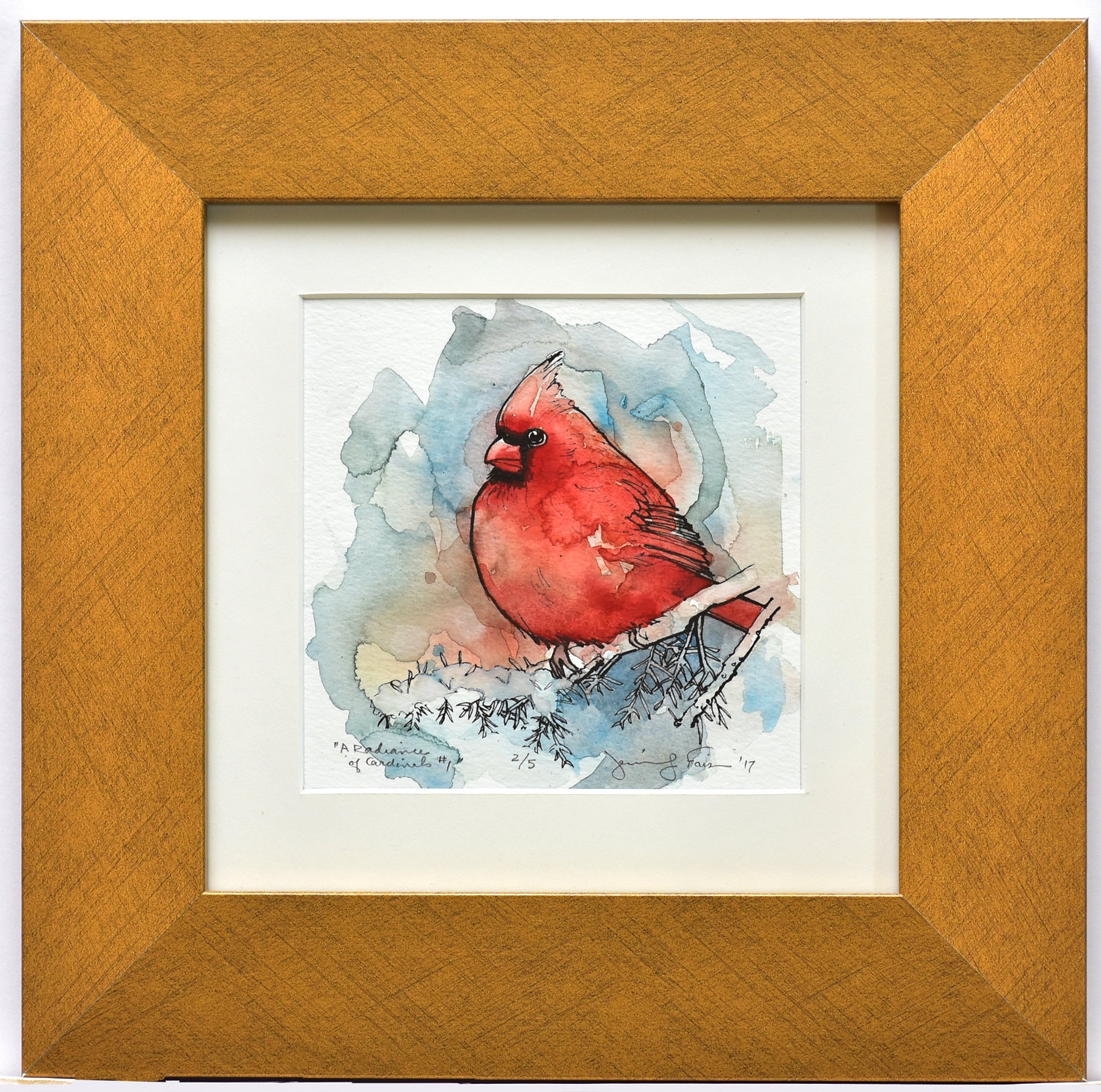 A Radiance of Cardinals Design #1 Edition #2. This Regal Cardinal Sits ...
