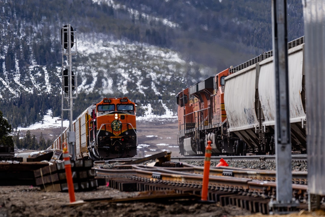 Train Meet at the Continental Divide - Etsy