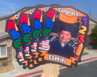 Gradfans, Graduation Fans, Head on a Stick, Custom Face Fans With ...