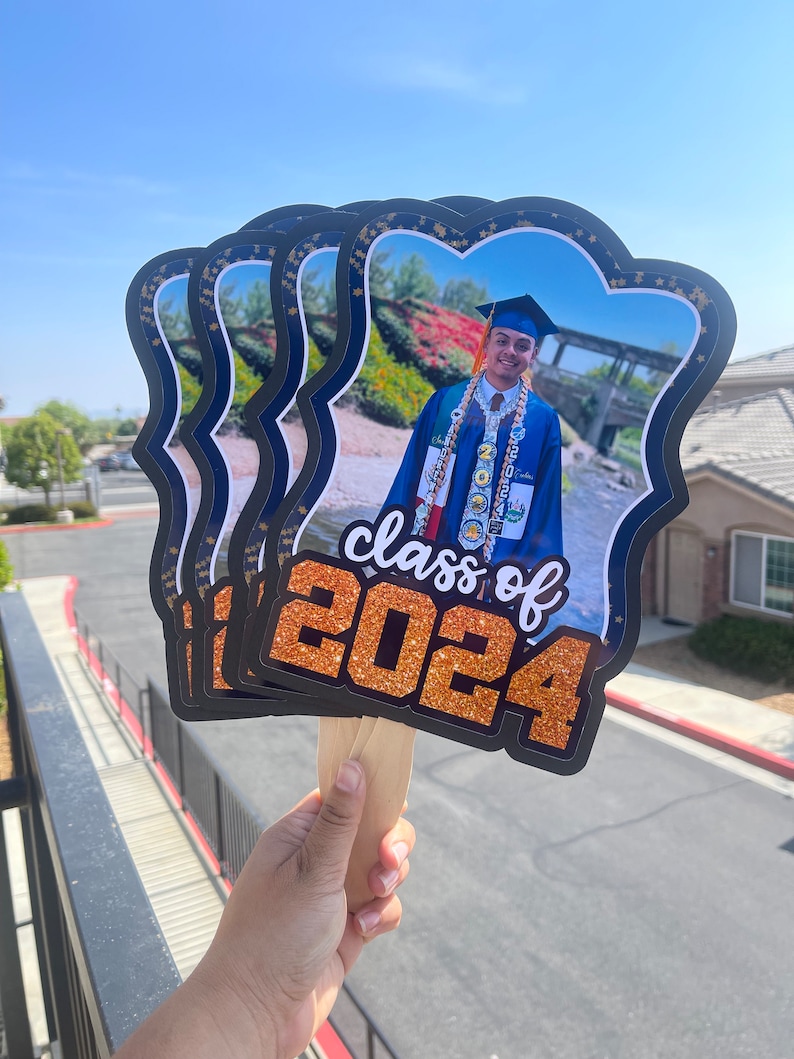 Gradfans, Graduation Fans, Head on a Stick, Custom Face Fans With ...