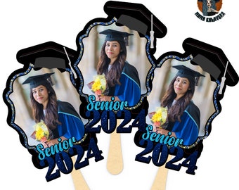 Graduation Fans, Gradfans, Head on a Stick, Custom Face Fans With ...