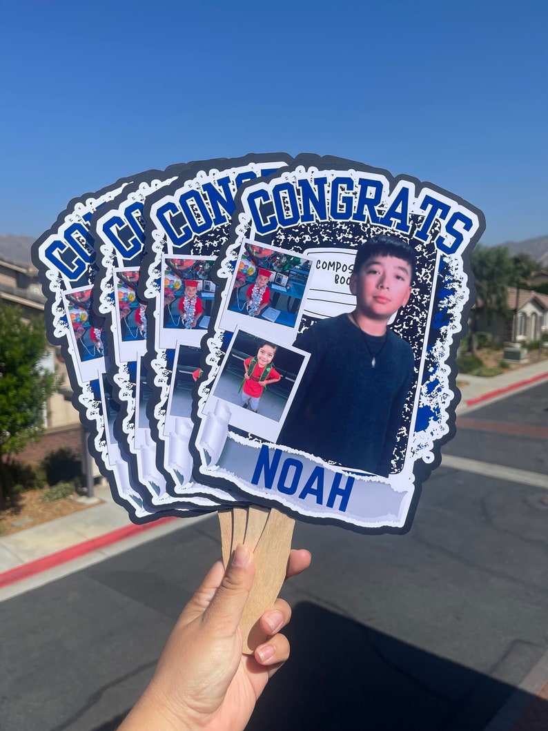 Gradfans, Graduation Fans, Head on a Stick, Custom Face Fans With ...