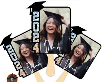 Gradfans, Graduation Fans, Head on a Stick, Custom Face Fans With ...