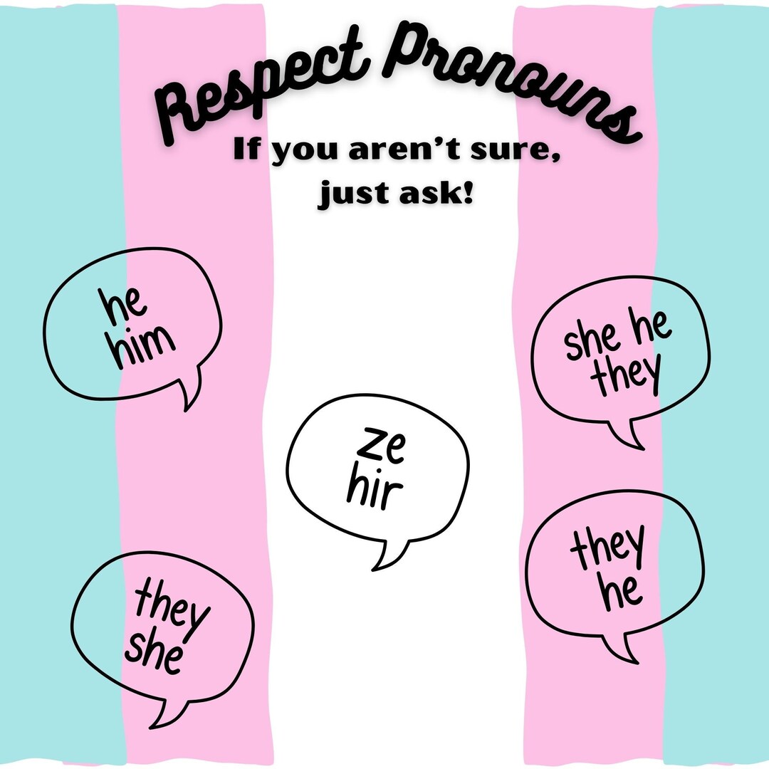 Respect Pronouns Classroom Poster - Etsy