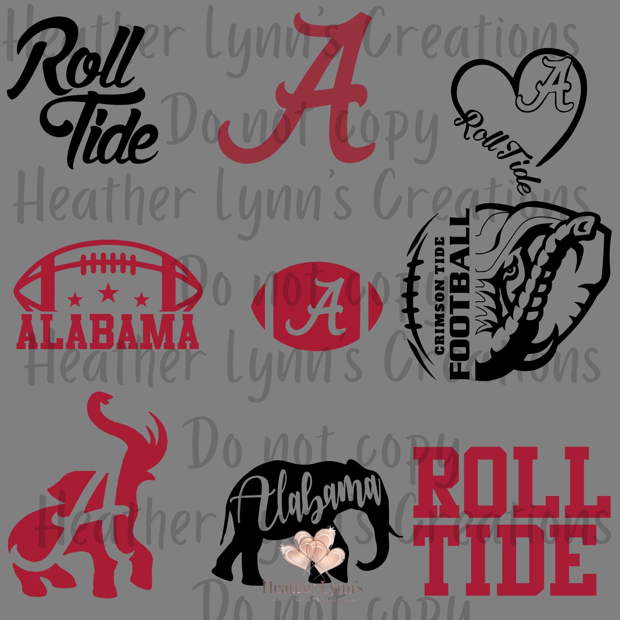 Alabama Roll Tide SVG/PNG Bundle – 9 Unique Designs | Digital Download ...