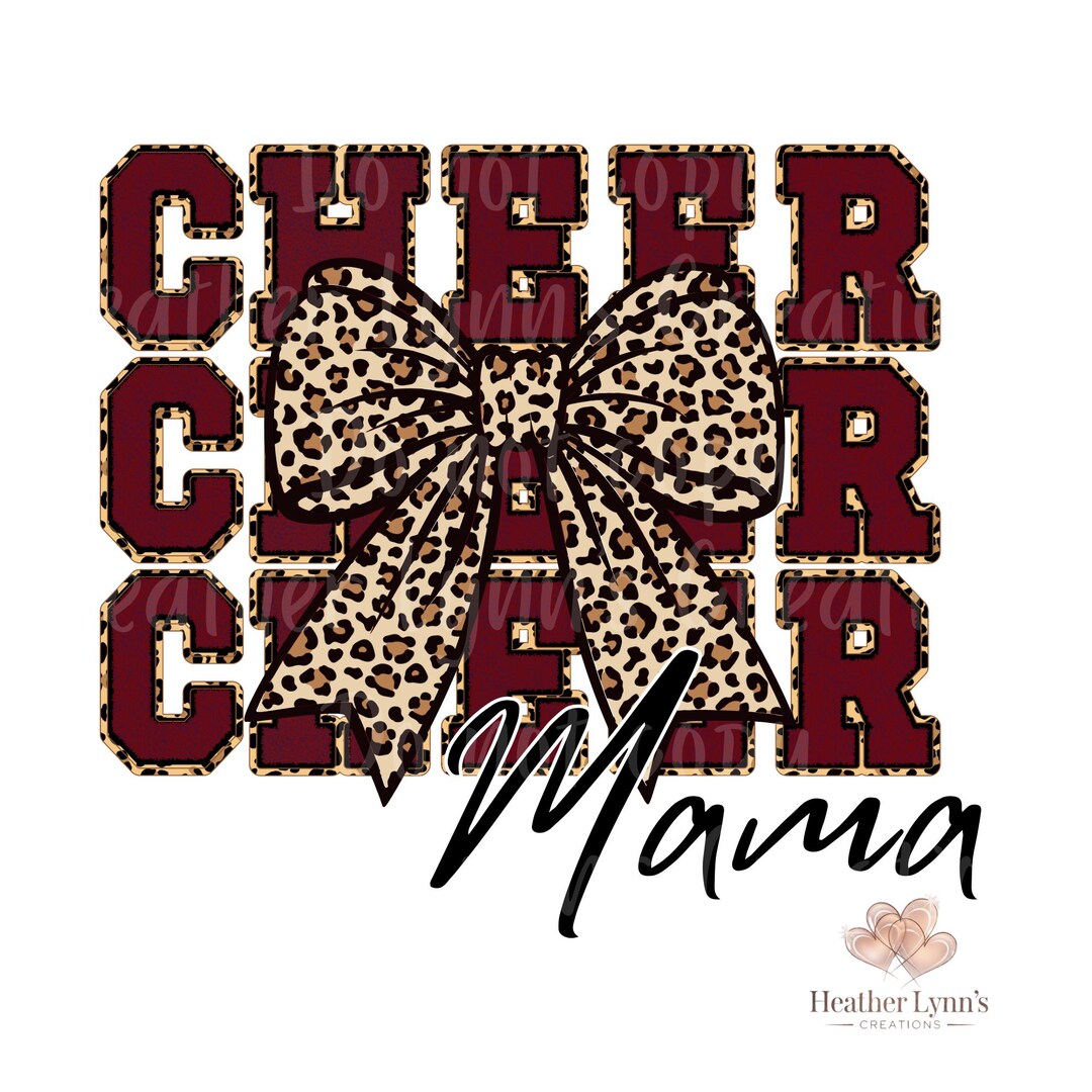 Maroon Black & Cheetah 4-layer Cheer Mom Digital Download - Etsy