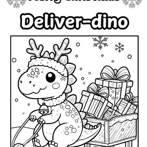 Dinosaur Christmas Colouring Pages. Print Xmas Colouring Pages at Home ...