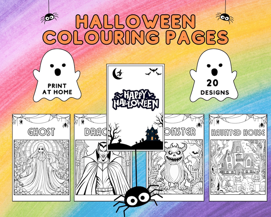 Halloween Colouring Pages. Older Children or Adults. Print Colouring ...