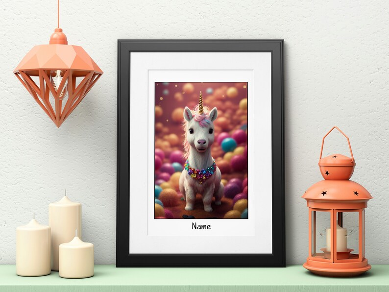 Unicorn Poster Isla. Pretty Coloured Cute Unicorn Poster for Kids Room ...