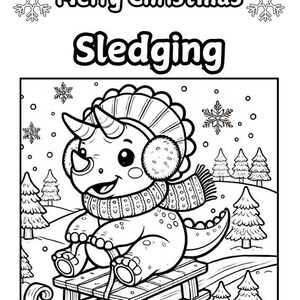 Dinosaur Christmas Colouring Pages. Print Xmas Colouring Pages at Home ...