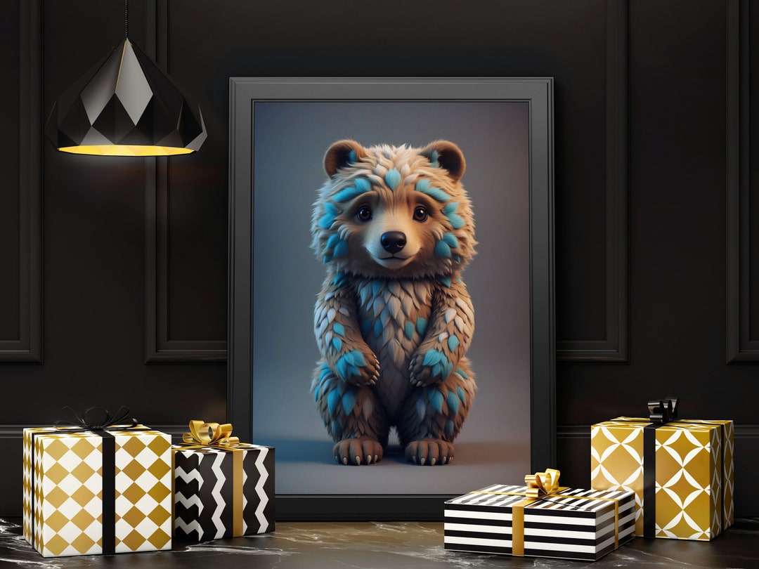 Bear Poster. Cute Baby Mythical Bear Poster. Print for Kids Room. Bear ...