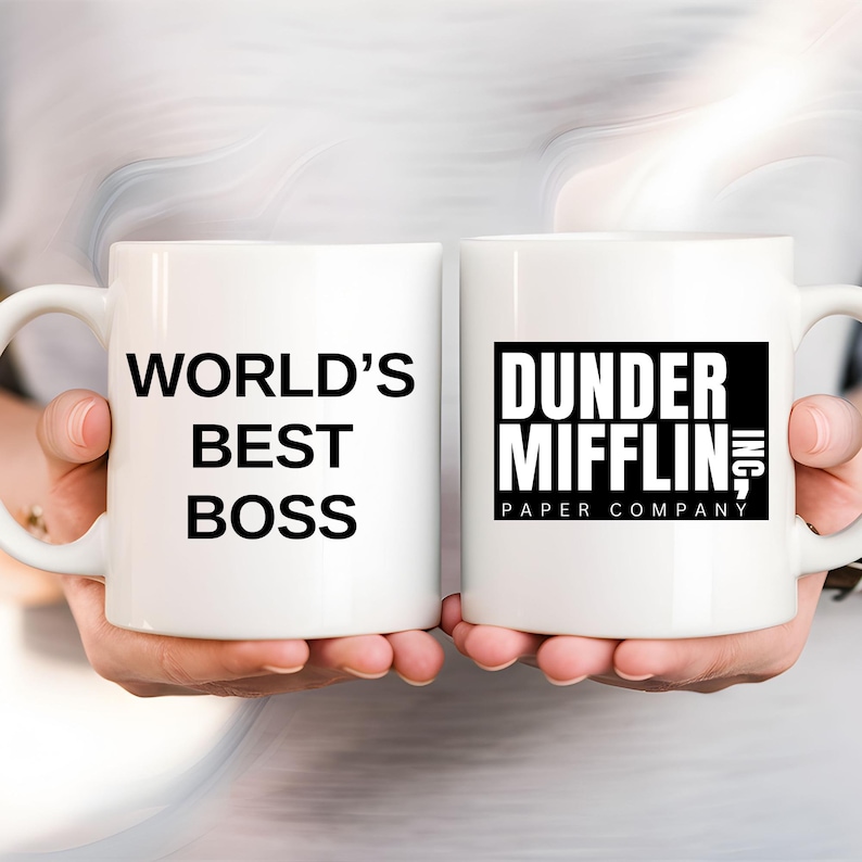 World's Best Boss Coffee Mug With Dunder Mifflin - World's Best Boss ...