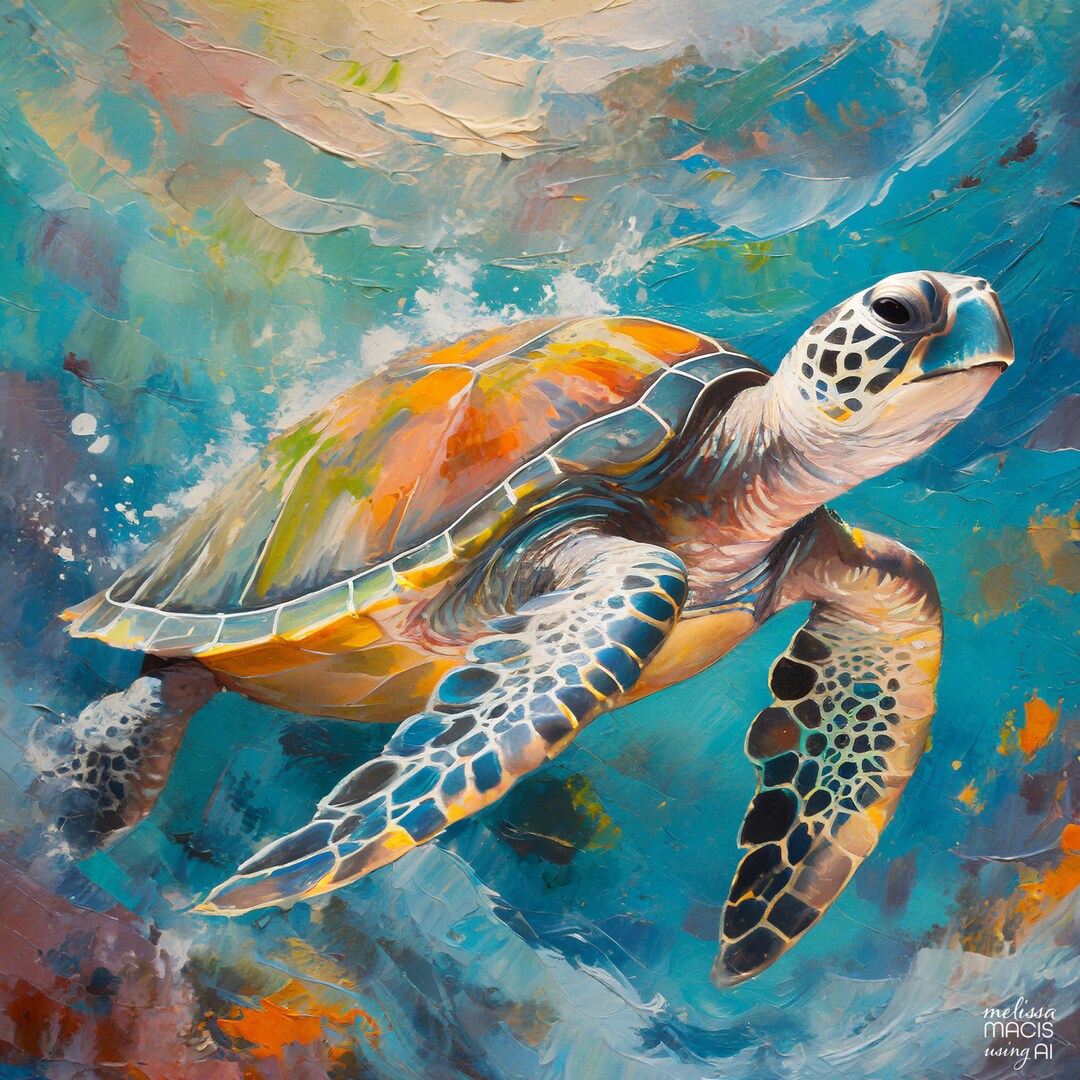 8x8 Sea Turtle Digital Download - Etsy
