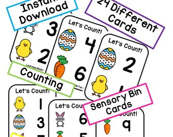 Summer Lemonade Sensory Bin Cards Digital File Lemonade Counting Cards ...