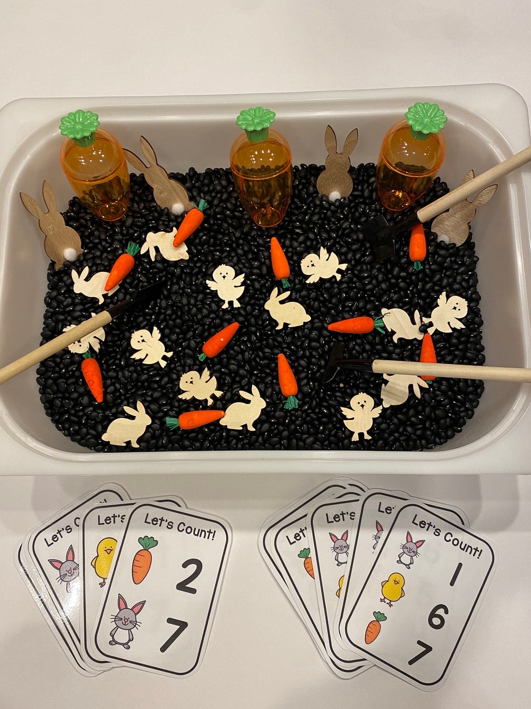 Easter Sensory Bin Sensory Kit Easter Bunny Rabbit Chick Carrot Sensory ...