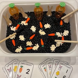 Easter Sensory Bin Sensory Kit Easter Bunny Rabbit Chick Carrot Sensory ...