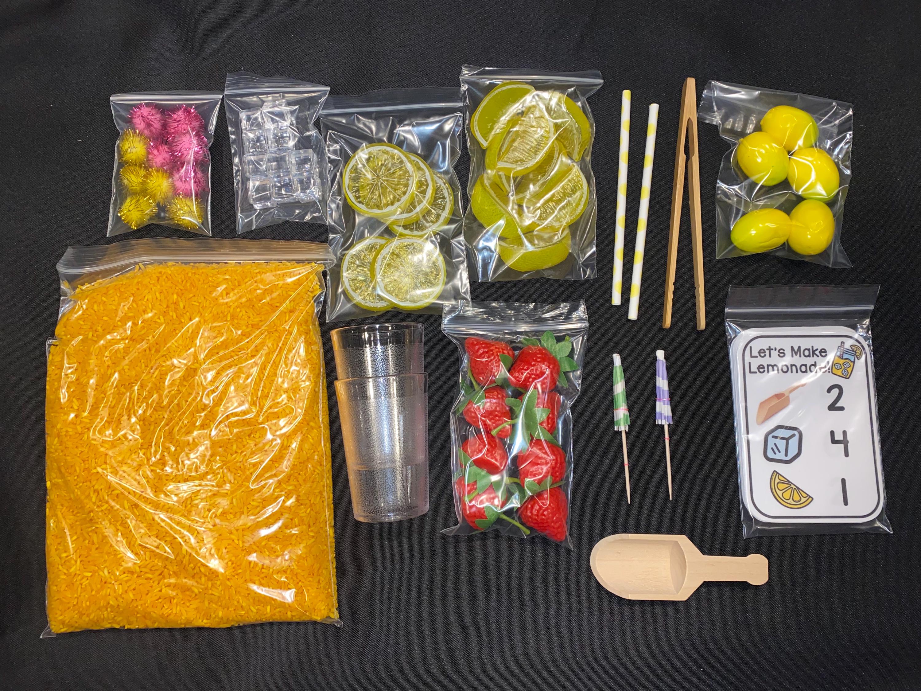 Lemonade Sensory Bin Summer Fine Motor Sensory Kit Lemonade Hands on ...