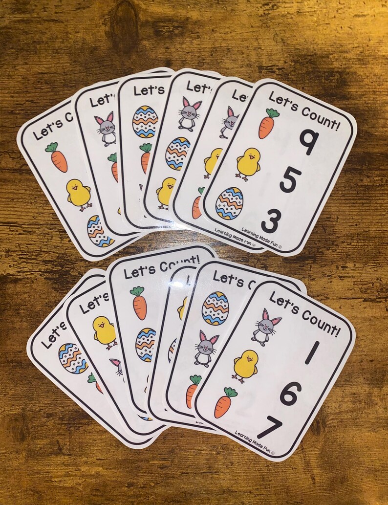 Easter Sensory Bin Cards Digital File Easter Counting Cards Easter ...