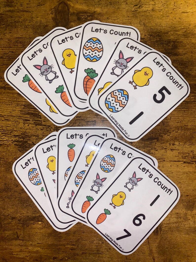 Easter Sensory Bin Cards Digital File Easter Counting Cards Easter ...