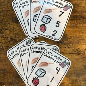 Summer Lemonade Sensory Bin Cards Digital File Lemonade Counting Cards ...