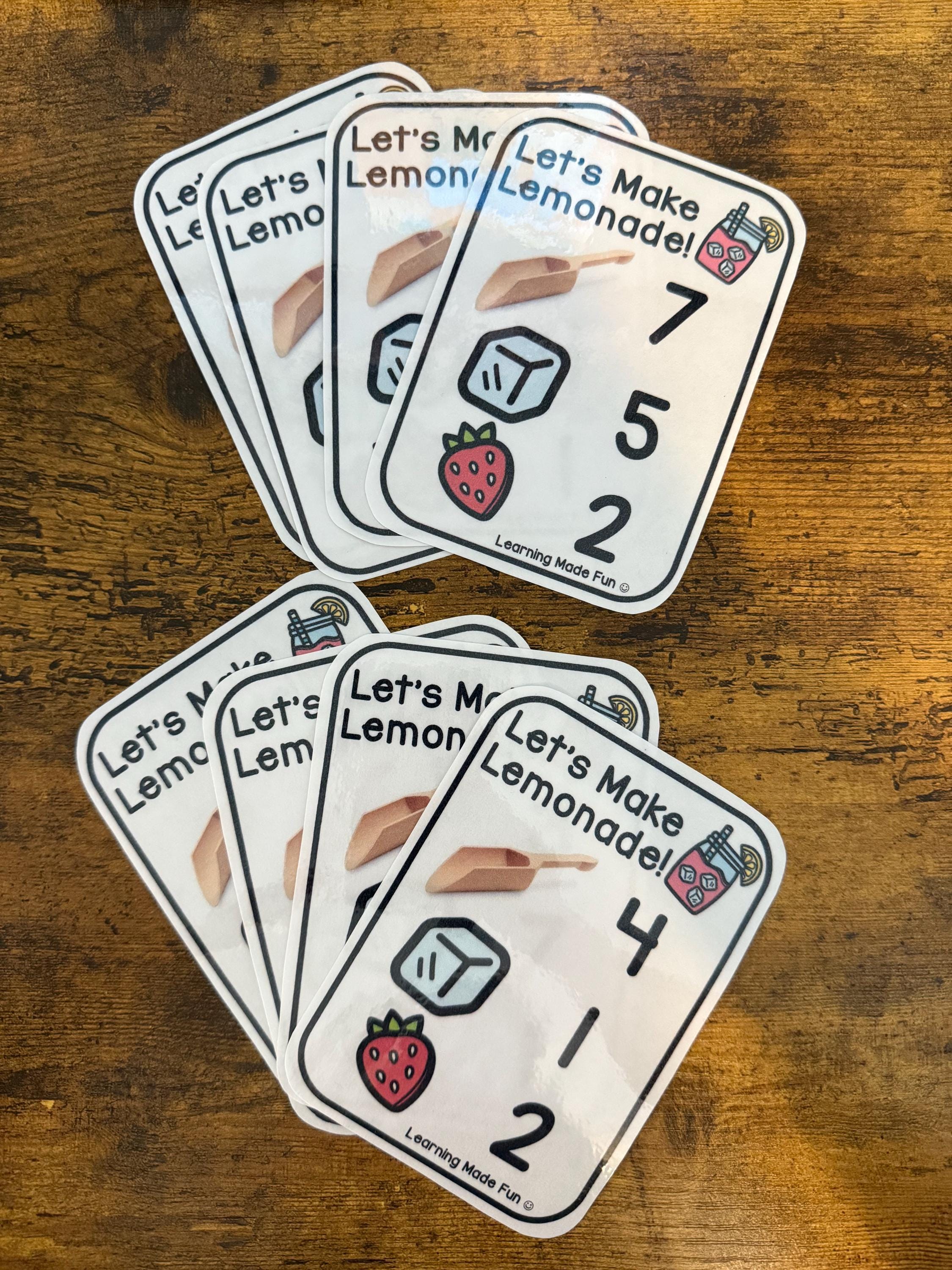 Summer Lemonade Sensory Bin Cards Digital File Lemonade Counting Cards ...