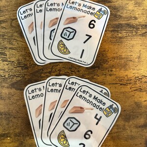 Summer Lemonade Sensory Bin Cards Digital File Lemonade Counting Cards ...