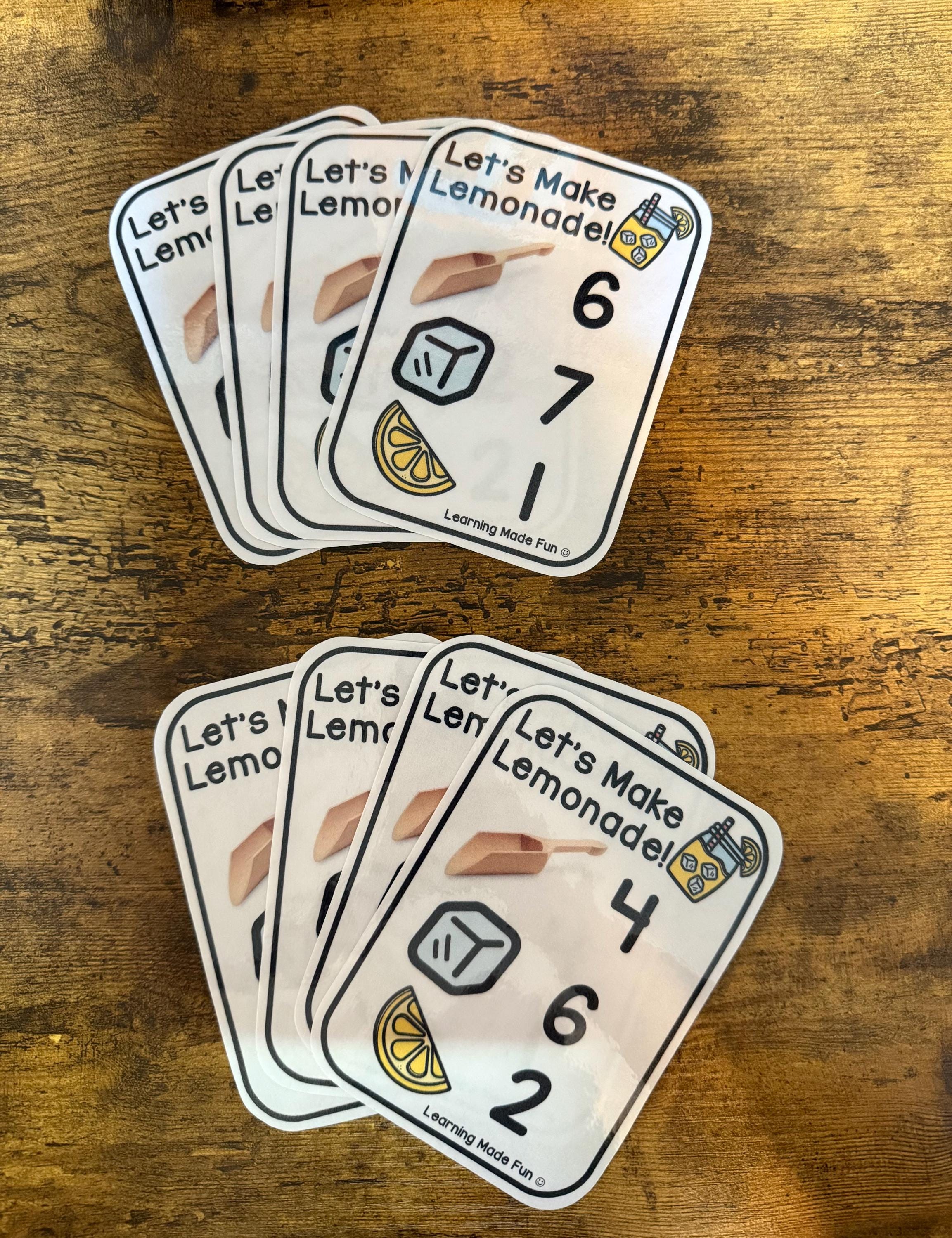 Summer Lemonade Sensory Bin Cards Digital File Lemonade Counting Cards ...