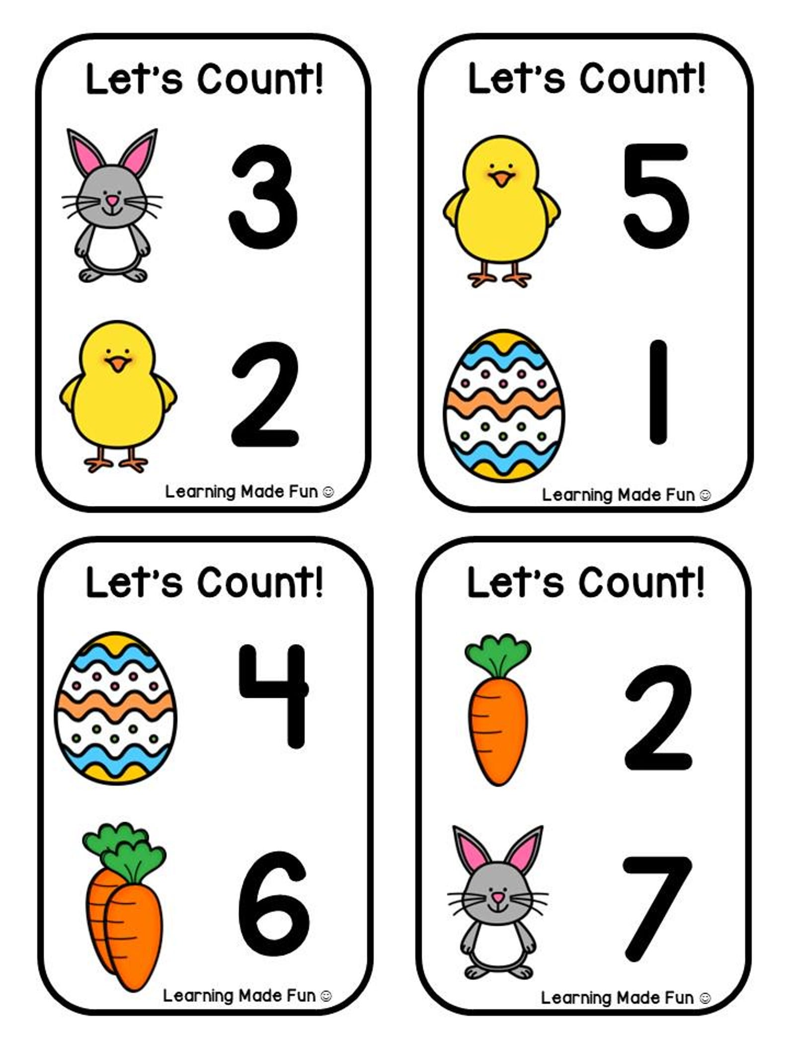 Easter Sensory Bin Cards Digital File Easter Counting Cards Easter ...
