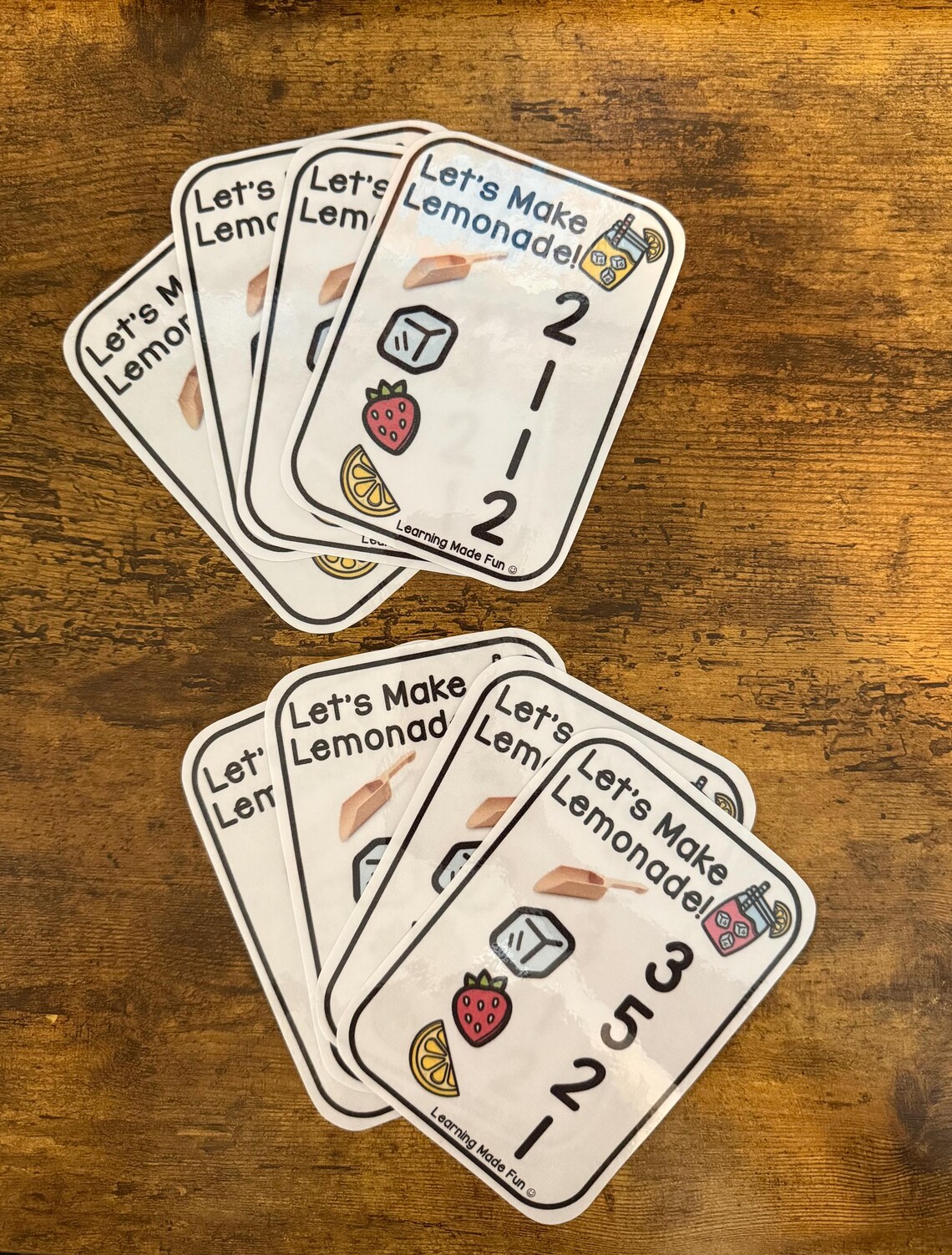 Summer Lemonade Sensory Bin Cards Digital File Lemonade Counting Cards ...