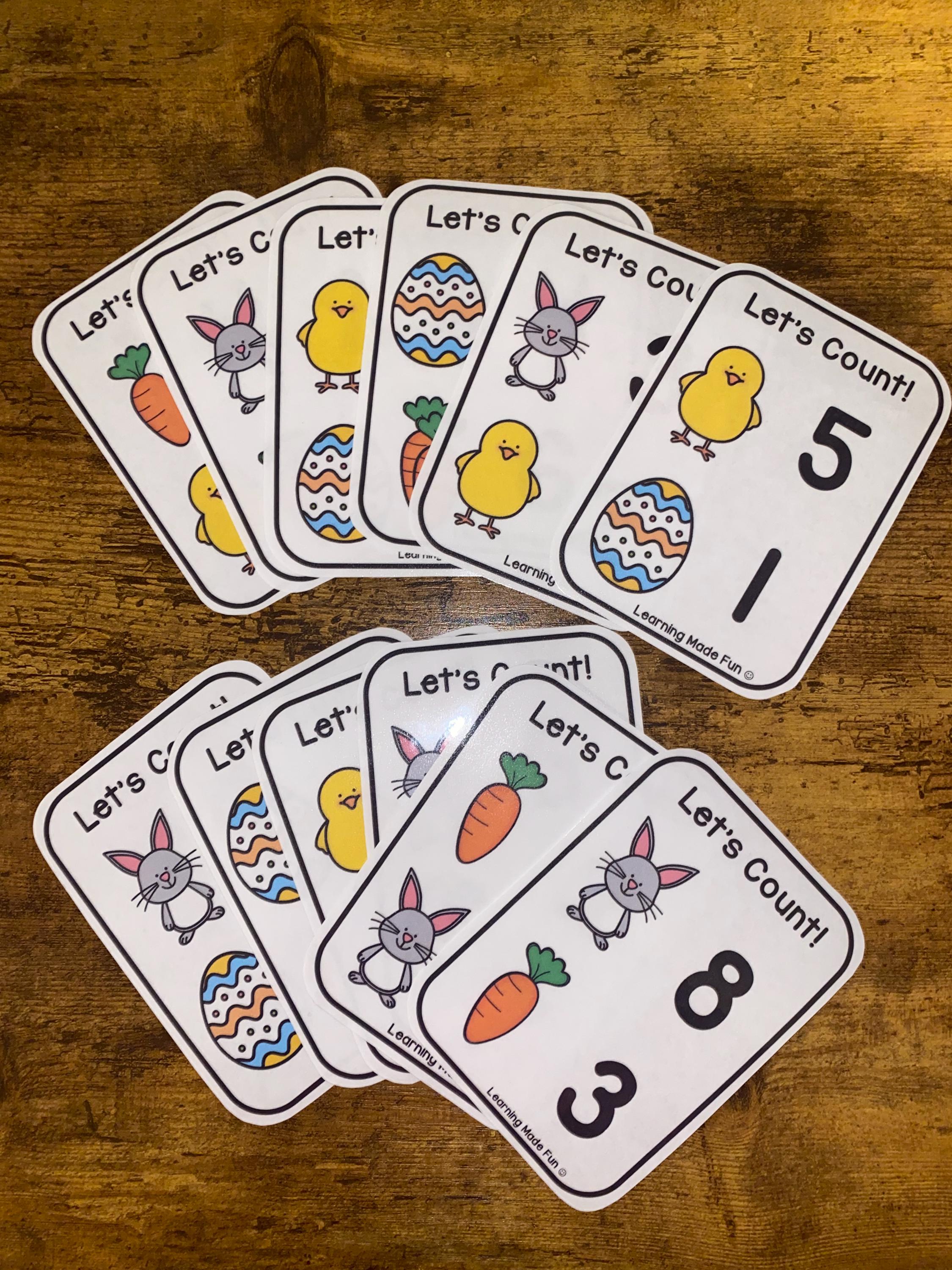 Easter Sensory Bin Cards Digital File Easter Counting Cards Easter ...