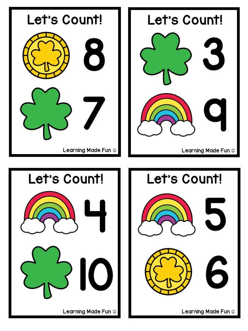 St. Patrick's Day Sensory Bin Cards Digital File St. Patrick's Day ...