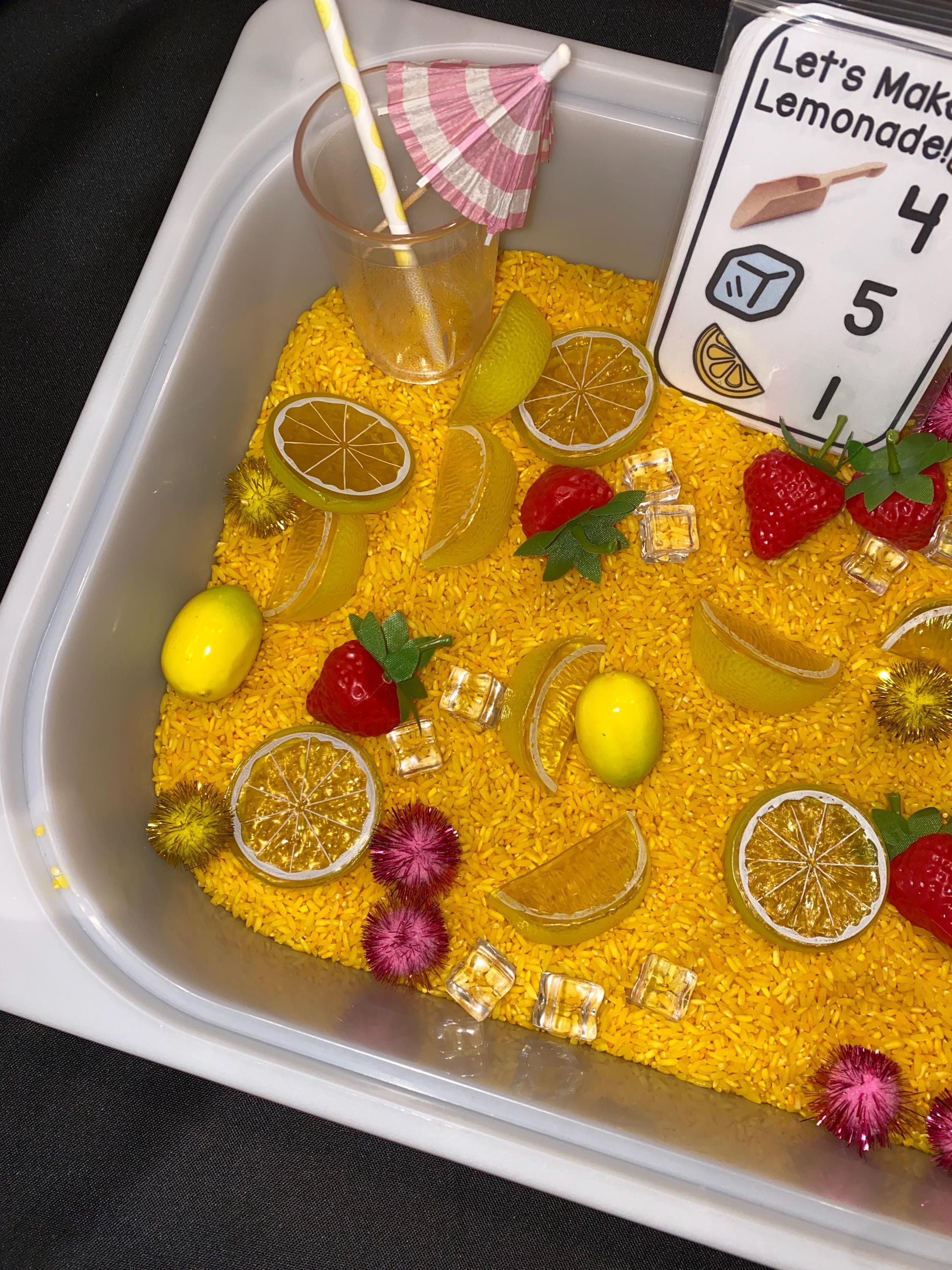 Lemonade Sensory Bin Summer Fine Motor Sensory Kit Lemonade Hands on ...