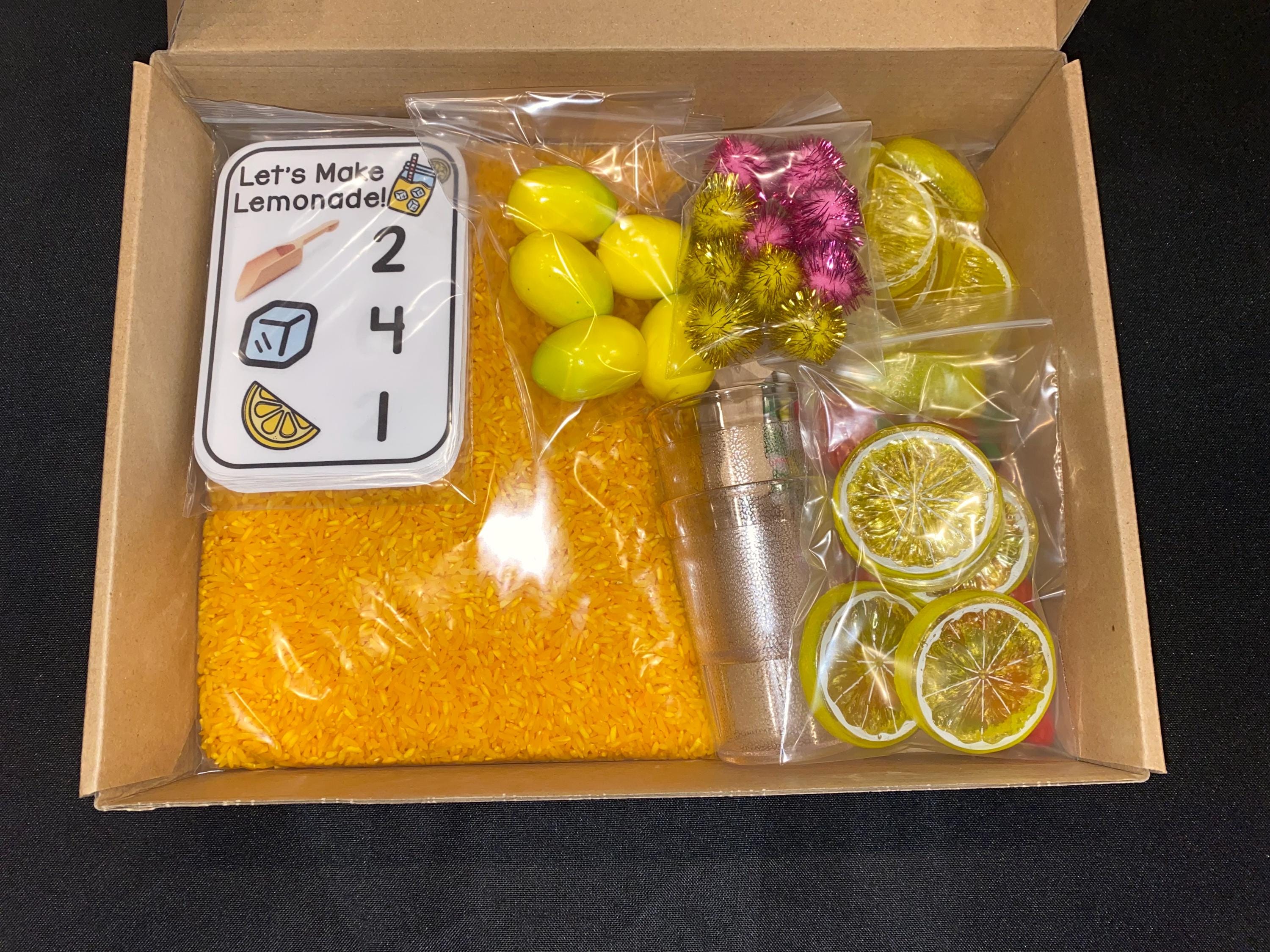 Lemonade Sensory Bin Summer Fine Motor Sensory Kit Lemonade Hands on ...