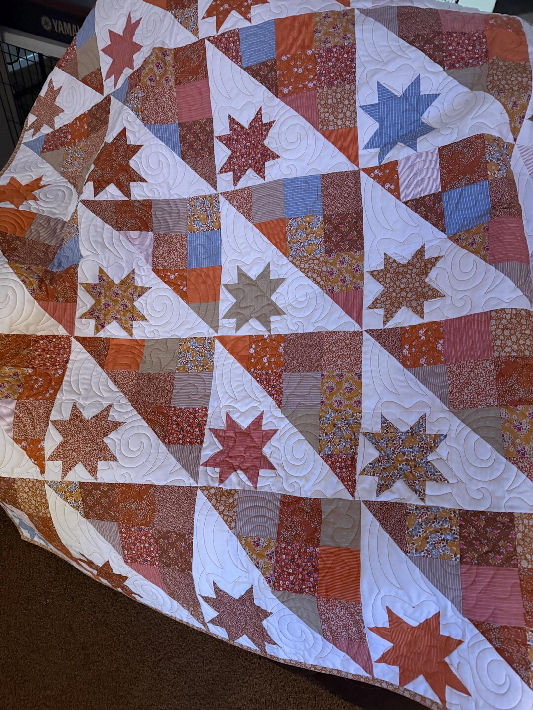 Handmade Patchwork Star Quilt: Autumn Rustic Cottage Style - Etsy