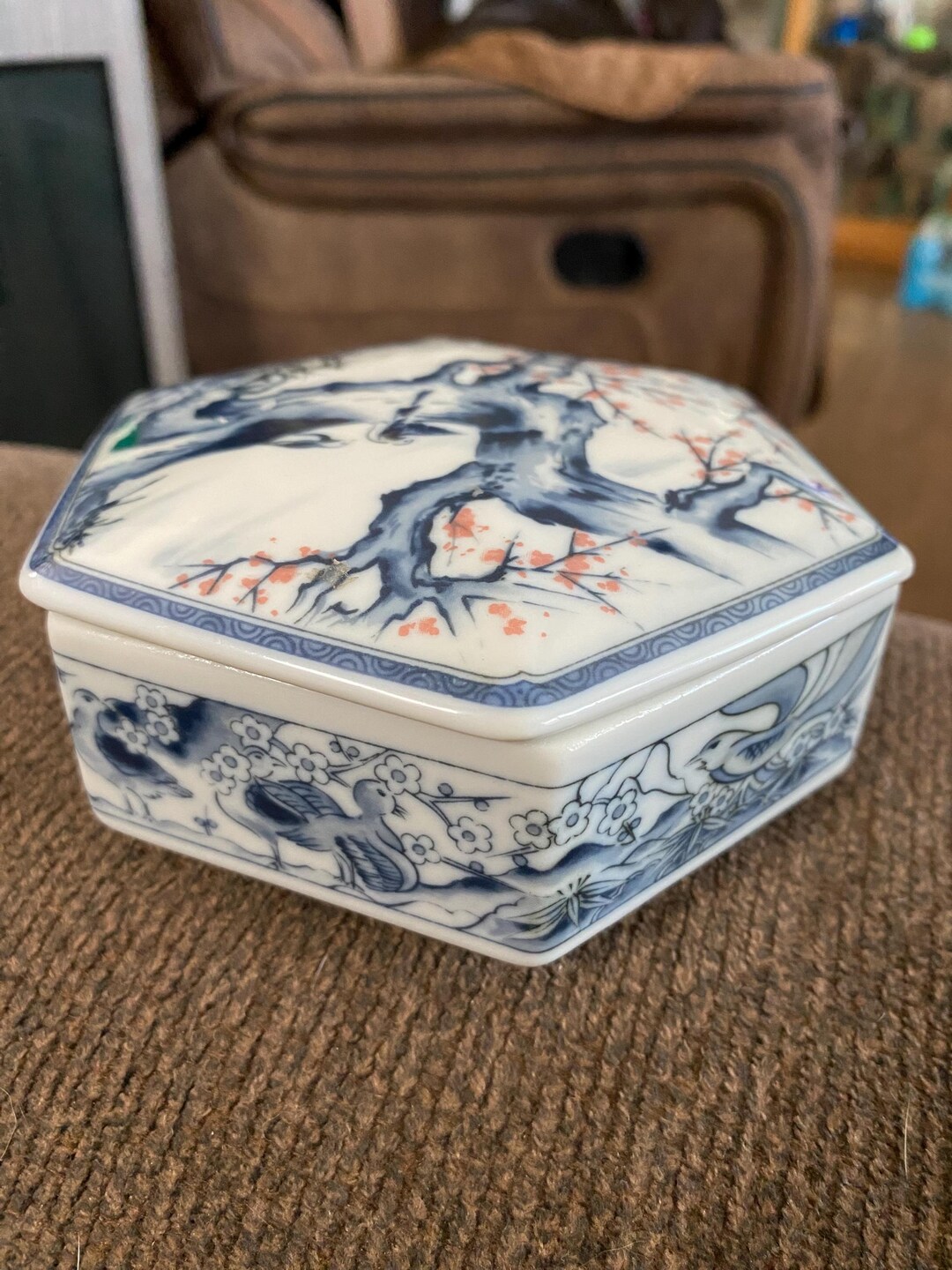 Dynasty Blue Dolphin Powder Jar - Etsy