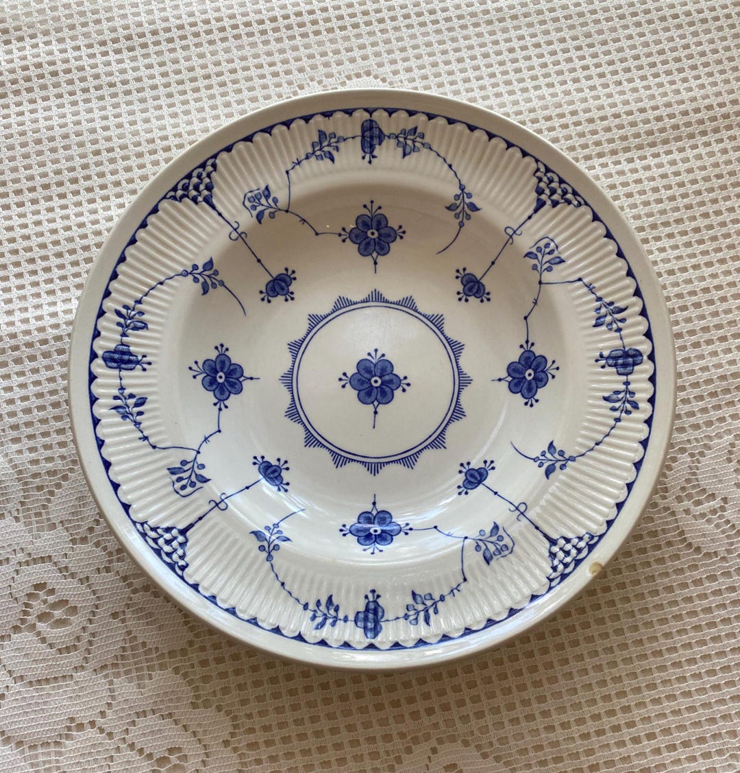 Furnivals Rim Soup Bowl in Denmark Blue Made in England - Etsy