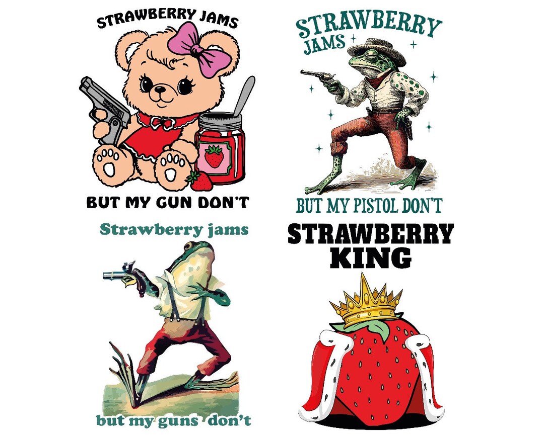 Strawberry Jams but My Glock Dont PNG Adult Humor Shirt Png Funny ...