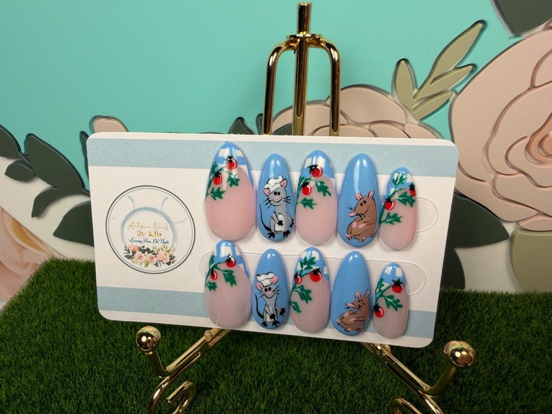 LIL CHEF - Gel Press on Nails - Made to Order - Disney Inspired - Rat ...