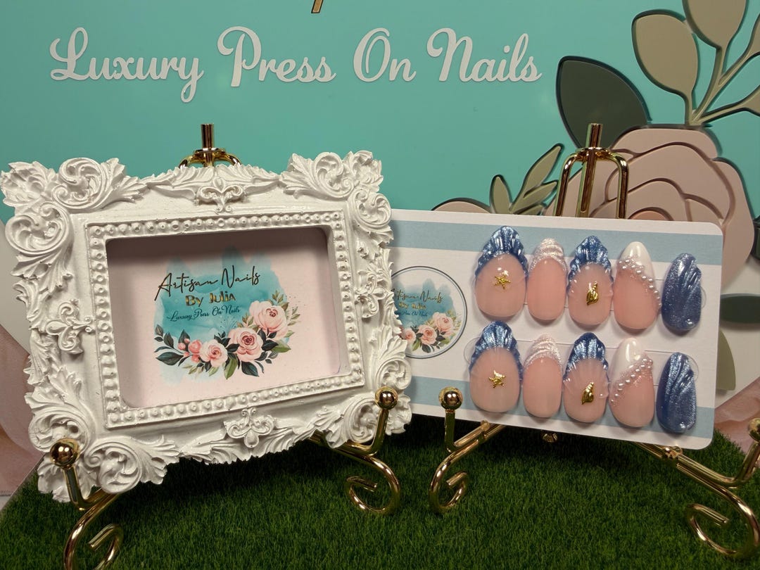 ATLANTIS - Gel Press on Nails, Made to Order, Holiday, Summer, Island ...