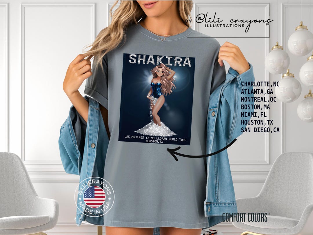 Shakira World Tour Shirt 2025, Las Mujeres Ya No Lloran Merch, Shakira ...