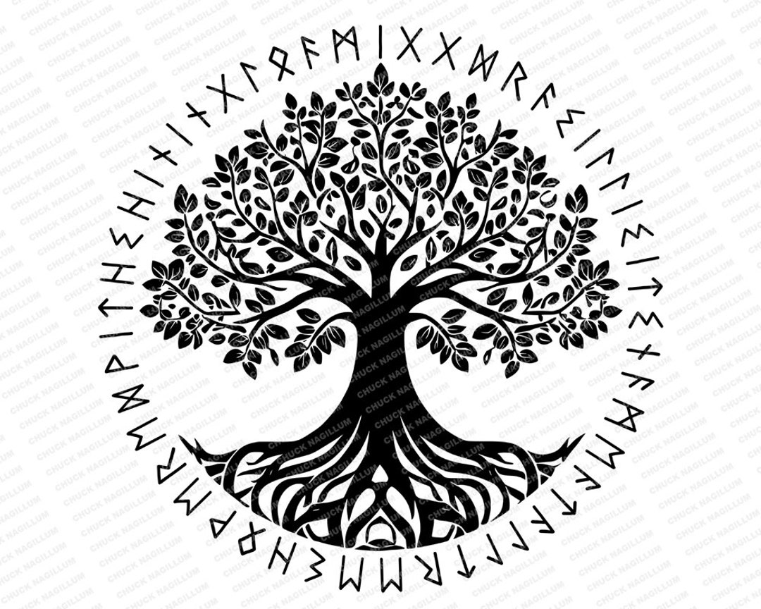Norse Tree | SVG JPG PNG | Yggdrasil | Sacred Tree | Viking Art ...